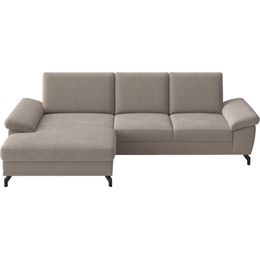 Sit & More Ecksofa SIT & MORE "Chelsea", taupe, B:264cm H:89cm T:174cm, 100% Polyester, Sofas, Ecksofa, optional mit Bettfunktion und Bettkasten