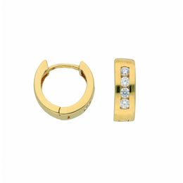 Adelia&acute;s Paar Creolen ADELIA&acute;S "12 mm ⌀ Creolen Ohrringe 333 Gold ( 8K ) mit Zirkonia", gold, Ohrringe, Damen, Damen, Gold, Goldohrringe