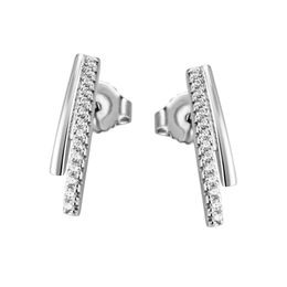 Paar Ohrstecker Firetti "Schmuck Geschenk Silber 925 Ohrschmuck St&auml;bchen", silber (silberfarben, kristallwei&szlig;, kristallwei&szlig;), Ohrringe, Damen, Silber 925 (Sterlingsilber), mit Zirkonia (synth.)