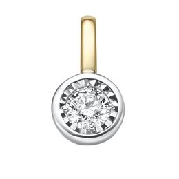 Adelia&acute;s Kettenanh&auml;nger ADELIA&acute;S "Anh&auml;nger 585 Wei&szlig;gold ( 14K ) mit 1 Brillant ( 0,18 ct )", gold, Schmuckanh&auml;nger, Damen, 0,18 VVS = sehr sehr kleine Einschl&uuml;sse, Gold, Kettenanh&auml;nger, Goldanh&auml;nger