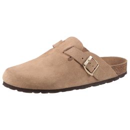Clog ANISTON SHOES, Damen, Gr. 36, beige, Veloursleder, unifarben, Schuhe Clog, Hausschuh, Sommerschuh, mit ergonomischem Fu&szlig;bett