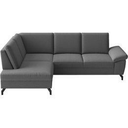 Sit & More Ecksofa SIT & MORE "Chelsea", dunkelgrau, B:249cm H:89cm T:190cm, 95% Polyester, 5% Polyamid, Sofas, Ecksofa, optional mit Bettfunktion und Bettkasten