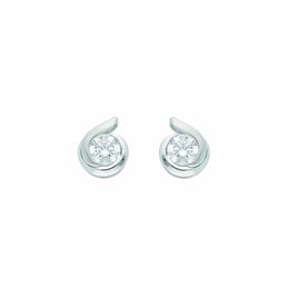 Adelia&acute;s Paar Ohrh&auml;nger ADELIA&acute;S "Ohrstecker Ohrringe 333 Wei&szlig;gold ( 8K ) mit Zirkonia", silber, Ohrringe, Damen, Damen, Gold, Goldohrringe