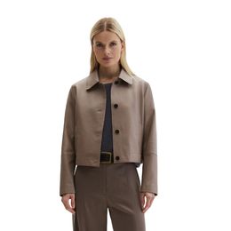 Marc O'Polo Lederjacke MARC O'POLO "aus softem Lamm-Nappaleder", Damen, Gr. 38, chalky braun, Obermaterial: 100% Leder. Futter: 100% Polyester, unifarben, slim fit, Jacken