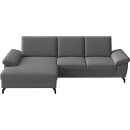 Sit & More Ecksofa SIT & MORE "Chelsea", anthrazit, B:264cm H:89cm T:174cm, 100% Polyester, Sofas, Ecksofa, optional mit Bettfunktion und Bettkasten