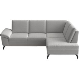 Sit & More Ecksofa SIT & MORE "Chelsea", silber, B:249cm H:89cm T:190cm, 100% Polyester, Sofas, Ecksofa, optional mit Bettfunktion und Bettkasten