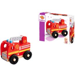 Spielzeug-Feuerwehr Eichhorn "Feuerwehr zum Schieben", bunt, Spielzeugfahrzeuge, KinderT:10cm, Holz, T:10cm