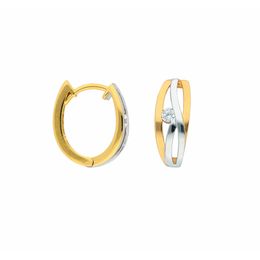 Adelia&acute;s Paar Creolen ADELIA&acute;S "Creolen Ohrringe 333 Gold ( 8K ) mit Zirkonia", silber, Ohrringe, Damen, Damen, Gold, Goldohrringe