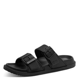 Pantolette Tamaris, Damen, Gr. 37, schwarz, Lederimitat, unifarben, Basic, Schuhe Pantolette, Schlupfschuh, Sommerschuh mit verstellbaren Schnallen