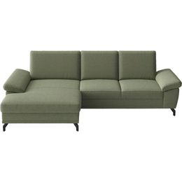 Sit & More Ecksofa SIT & MORE "Chelsea", olive, B:264cm H:89cm T:174cm, 95% Polyester, 5% Polyamid, Sofas, Ecksofa, optional mit Bettfunktion und Bettkasten