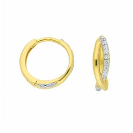 Adelia&acute;s Paar Creolen ADELIA&acute;S "Creolen Ohrringe 333 Gold ( 8K ) mit Zirkonia", silber, Ohrringe, Damen, Damen, Gold, Goldohrringe