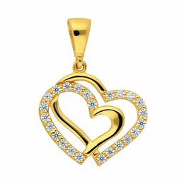 Adelia&acute;s Kette mit Anh&auml;nger ADELIA&acute;S "Damen 333 Gold Anh&auml;nger Herz mit Zirkonia", gold, Halsketten, Damen, Gold, Schmuckset - Set mit Halskette