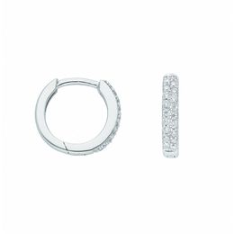 Adelia&acute;s Paar Creolen ADELIA&acute;S "13,1 mm ⌀ Creolen Ohrringe 333 Wei&szlig;gold ( 8K ) mit Zirkonia", silber, Ohrringe, Damen, Damen, Gold, Goldohrringe