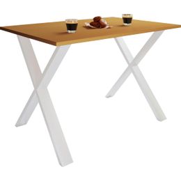 Esstisch Vcm "Premium Holz Esstisch K&uuml;chentisch Xona X 110x80", braun (silber, buche), B:110cm T:80cm, Tische, Esstisch