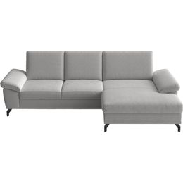 Sit & More Ecksofa SIT & MORE "Chelsea", silber, B:264cm H:89cm T:174cm, 100% Polyester, Sofas, Ecksofa, optional mit Bettfunktion und Bettkasten