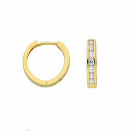 Adelia&acute;s Paar Creolen ADELIA&acute;S "13,6 mm ⌀ Creolen Ohrringe 333 Gold ( 8K ) mit Zirkonia", gold, Ohrringe, Damen, Damen, Gold, Goldohrringe
