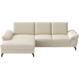 Sit & More Ecksofa SIT & MORE "Chelsea", creme, B:264cm H:89cm T:174cm, 95% Polyester, 5% Polyamid, Sofas, Ecksofa, optional mit Bettfunktion und Bettkasten