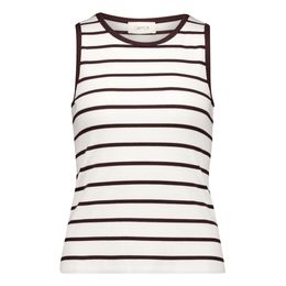 T-Shirt Cartoon "Damen mit Rundhalsausschnitt", Damen, Gr. 34, wei&szlig;, braun, Obermaterial: 95% Baumwolle, 05% Elasthan, tailliert normal, Rundhals, Shirts T-Shirt
