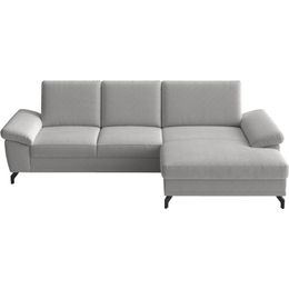 Sit & More Ecksofa SIT & MORE "Chelsea", silber, B:264cm H:89cm T:174cm, 100% Polyester, Sofas, Ecksofa, optional mit Bettfunktion und Bettkasten
