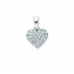 Adelia&acute;s Kette ohne Anh&auml;nger ADELIA&acute;S "Damen 333 Wei&szlig;gold Anh&auml;nger Herz mit Zirkonia", silber, Halsketten, Damen, Gold, Schmuckset - Set mit Halskette