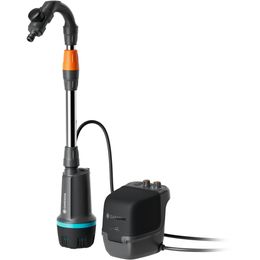 Regenfasspumpe Gardena "2400 ComfortAutomatic 18V P4A Ready-To-Use Set", grau, anthrazit, t&uuml;rkis, Pumpen, inkl. Akku und Ladeger&auml;t