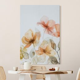 Bilderwelten Akustikbild | Wandbild schallabsorbierend - Zarte Aquarell Blumen