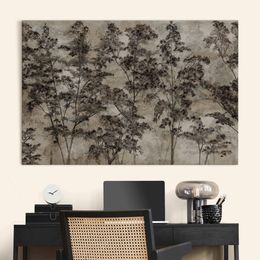 Bilderwelten Akustikbild | Wandbild schallabsorbierend - Zart aquarellierter Bambuswald in Braun