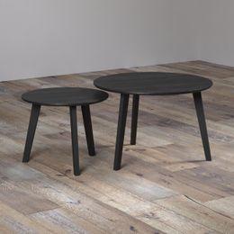 Couchtisch Home Affaire "Ronda", esche schwarz, schwarz, esche schwarz, B:70cm H:45cm T:70cm, Tische, Couchtisch, Beistelltische mit Massivholzf&uuml;&szlig;en - Ma&szlig;e (B/T/H) 50-70/39-45/50-70 cm