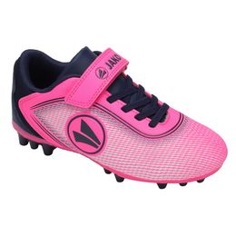 Fu&szlig;ballschuh Jako "J-SFG COURSE EV", M&auml;dchen, Gr. 33, blau (neon pink, dk navy), Synthetik, Textil, Schuhe Fu&szlig;ballschuh, f&uuml;r Rasenpl&auml;tze, f&uuml;r Kinder