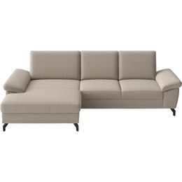 Sit & More Ecksofa SIT & MORE "Chelsea", taupe, B:264cm H:89cm T:174cm, 95% Polyester, 5% Polyamid, Sofas, Ecksofa, optional mit Bettfunktion und Bettkasten