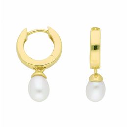 Adelia&acute;s Paar Creolen ADELIA&acute;S "13,3 mm ⌀ Creolen Ohrringe 333 Gold ( 8K ) mit Perle", gold, Ohrringe, Damen, Damen, Gold, Goldohrringe