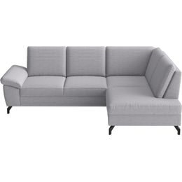 Sit & More Ecksofa SIT & MORE "Chelsea", silber, B:249cm H:89cm T:190cm, 100% Polyester, Sofas, Ecksofa, optional mit Bettfunktion und Bettkasten