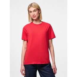 Rundhalsshirt Pieces "PCRIA SS SOLID TEE NOOS BC", Damen, Gr. XS, lollipop, Single Jersey, Obermaterial: 100% Baumwolle, unifarben, regular fit normal, Rundhals, Shirts Rundhalsshirt