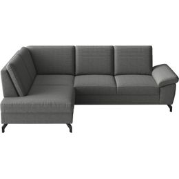 Sit & More Ecksofa SIT & MORE "Chelsea", grau, B:249cm H:89cm T:190cm, 100% Polyester, Sofas, Ecksofa, optional mit Bettfunktion und Bettkasten