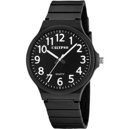 Quarzuhr Calypso Watches "Street Style", schwarz, schwarz, schwarz, Armbanduhren, Herren, Quarzuhr, Armbanduhr, Herrenuhr, Silikonarmband, analog