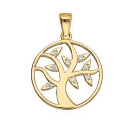 Adelia&acute;s Kettenanh&auml;nger ADELIA&acute;S "Anh&auml;nger Baum des Lebens 333 Gold ( 8K ) mit Zirkonia", gold, Schmuckanh&auml;nger, Damen, mit Zirkonia, Gold, Kettenanh&auml;nger, Goldanh&auml;nger Lebensbaum