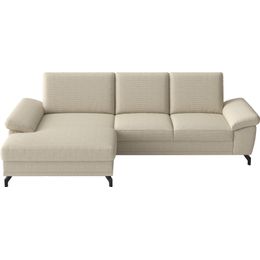 Sit & More Ecksofa SIT & MORE "Chelsea", creme, B:264cm H:89cm T:174cm, 100% Polyester, Sofas, Ecksofa, optional mit Bettfunktion und Bettkasten