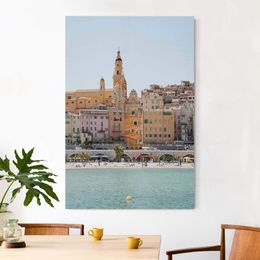 Bilderwelten Akustikbild | Wandbild schallabsorbierend - Skyline of Menton