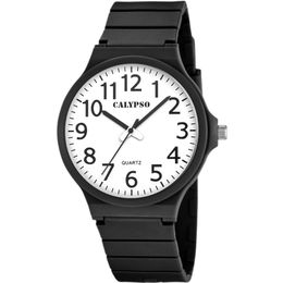 Quarzuhr Calypso Watches "Street Style", schwarz, wei&szlig;, schwarz, Armbanduhren, Herren, Quarzuhr, Armbanduhr, Herrenuhr, Silikonarmband, analog