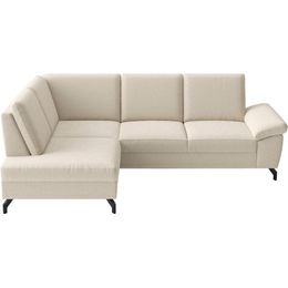 Sit & More Ecksofa SIT & MORE "Chelsea", creme, B:249cm H:89cm T:190cm, 95% Polyester, 5% Polyamid, Sofas, Ecksofa, optional mit Bettfunktion und Bettkasten