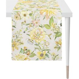 Tischl&auml;ufer Apelt "7305 SUMMERTIME, Sommerdeko, Sommer", bunt (wei&szlig;, gelb, gr&uuml;n, natur), B:48cm L:140cm, Baumwolle, Tischdecken, Digitaldruck