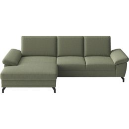 Sit & More Ecksofa SIT & MORE "Chelsea", olive, B:264cm H:89cm T:174cm, 95% Polyester, 5% Polyamid, Sofas, Ecksofa, optional mit Bettfunktion und Bettkasten