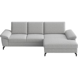 Sit & More Ecksofa SIT & MORE "Chelsea", silber, B:264cm H:89cm T:174cm, 100% Polyester, Sofas, Ecksofa, optional mit Bettfunktion und Bettkasten