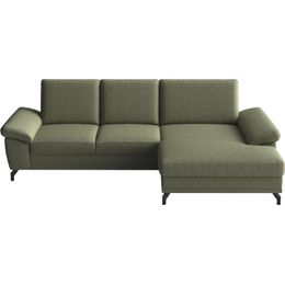 Sit & More Ecksofa SIT & MORE "Chelsea", olive, B:264cm H:89cm T:174cm, 100% Polyester, Sofas, Ecksofa, optional mit Bettfunktion und Bettkasten