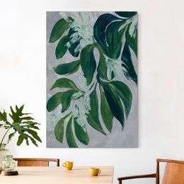 Bilderwelten Akustikbild | Wandbild schallabsorbierend - Bl&auml;tter und Bl&uuml;ten in Gouache