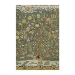 Bilderwelten Akustikbild | Wandbild schallabsorbierend - Baum mit Tieren in Gewebeoptik