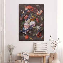 Bilderwelten Akustikbild | Wandbild schallabsorbierend - Blumen mit Galaxie