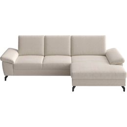 Sit & More Ecksofa SIT & MORE "Chelsea", creme, B:264cm H:89cm T:174cm, 100% Polyester, Sofas, Ecksofa, optional mit Bettfunktion und Bettkasten
