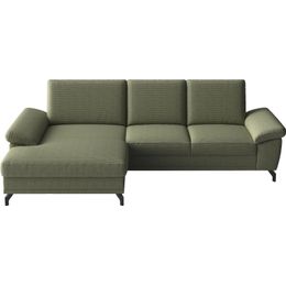 Sit & More Ecksofa SIT & MORE "Chelsea", olive, B:264cm H:89cm T:174cm, 100% Polyester, Sofas, Ecksofa, optional mit Bettfunktion und Bettkasten