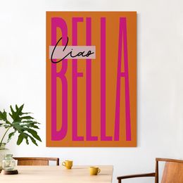 Bilderwelten Akustikbild | Wandbild schallabsorbierend - Ciao Bella Pink Orange